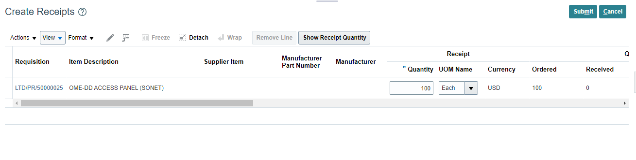 How to enter manually exchange rate in My Receipt->Create Receipt — Cloud Customer Connect
