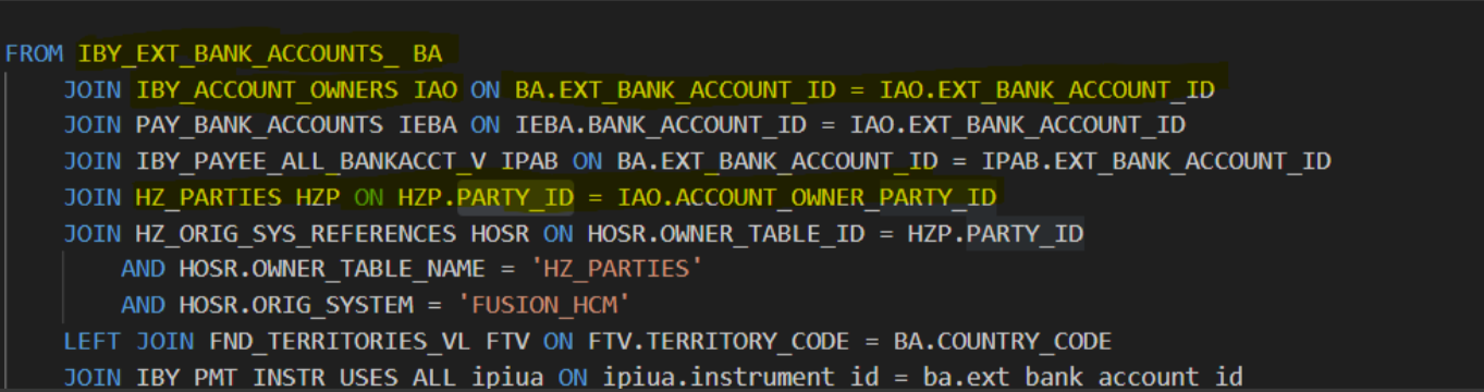 Table to refer for fetch Active, Inactive Bank account status on ...