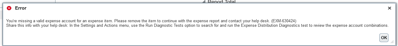 Expense Submission Error Missing A Valid Expense Account — Cloud Customer Connect