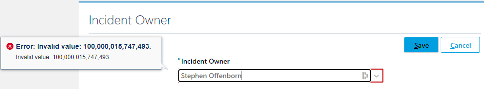 Error: Invalid Value Incident Owner - not able to select Incident Owner ...