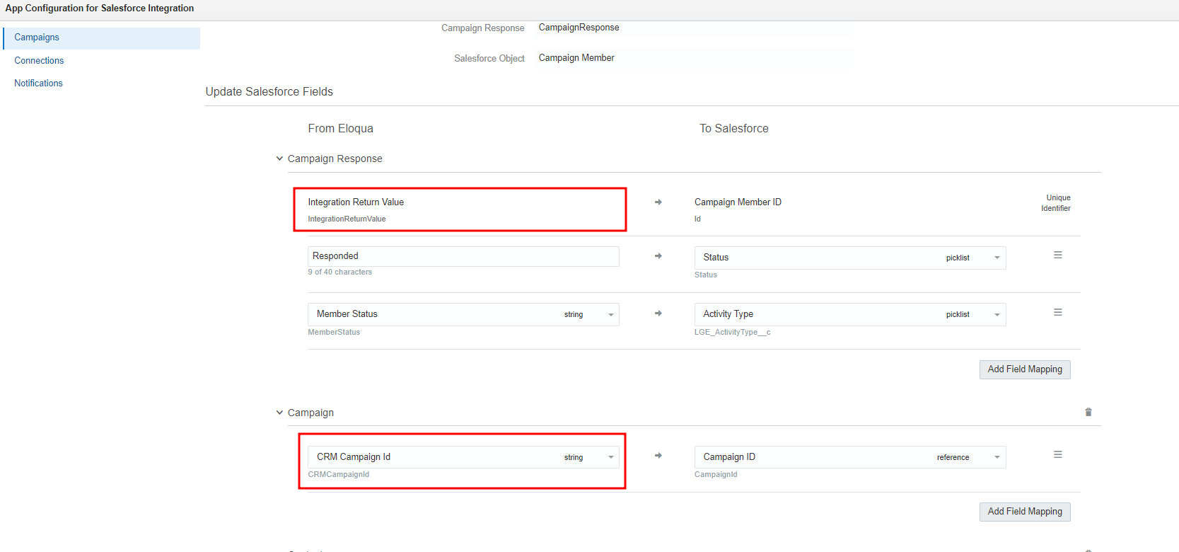 How can I get a Campaign ID and a Campaign Member ID inside Eloqua ...