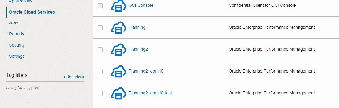mapping the Planning pods in OCI to environments — Cloud Customer Connect