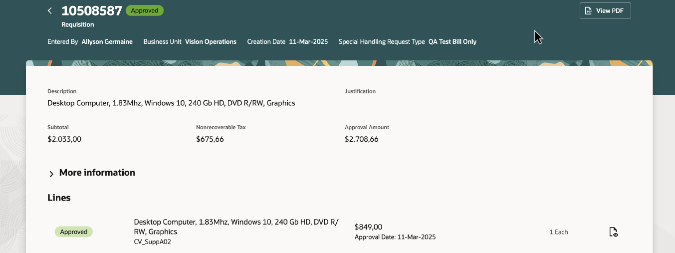 Deep Link to Requisition Details Page with Full Functionality in ...