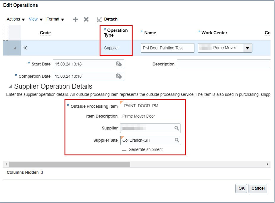 Outside Processing work order stuck in "Not Started" Status in Supply Orchestration Window ...