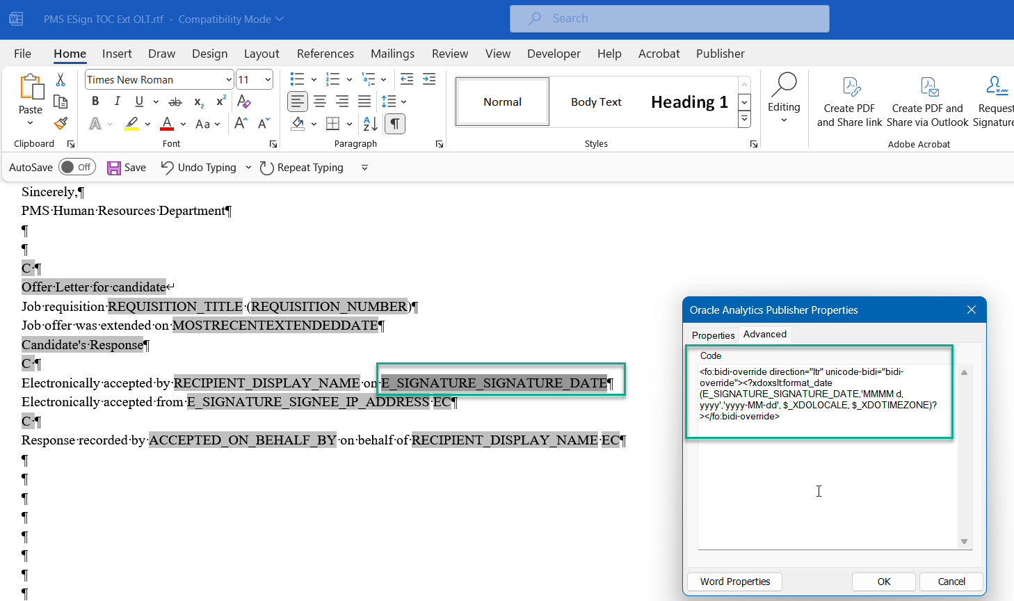 Job Offer Letter Template E-signature extended date not Staying on Same ...