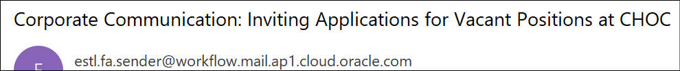 Email sender from Oracle — Cloud Customer Connect