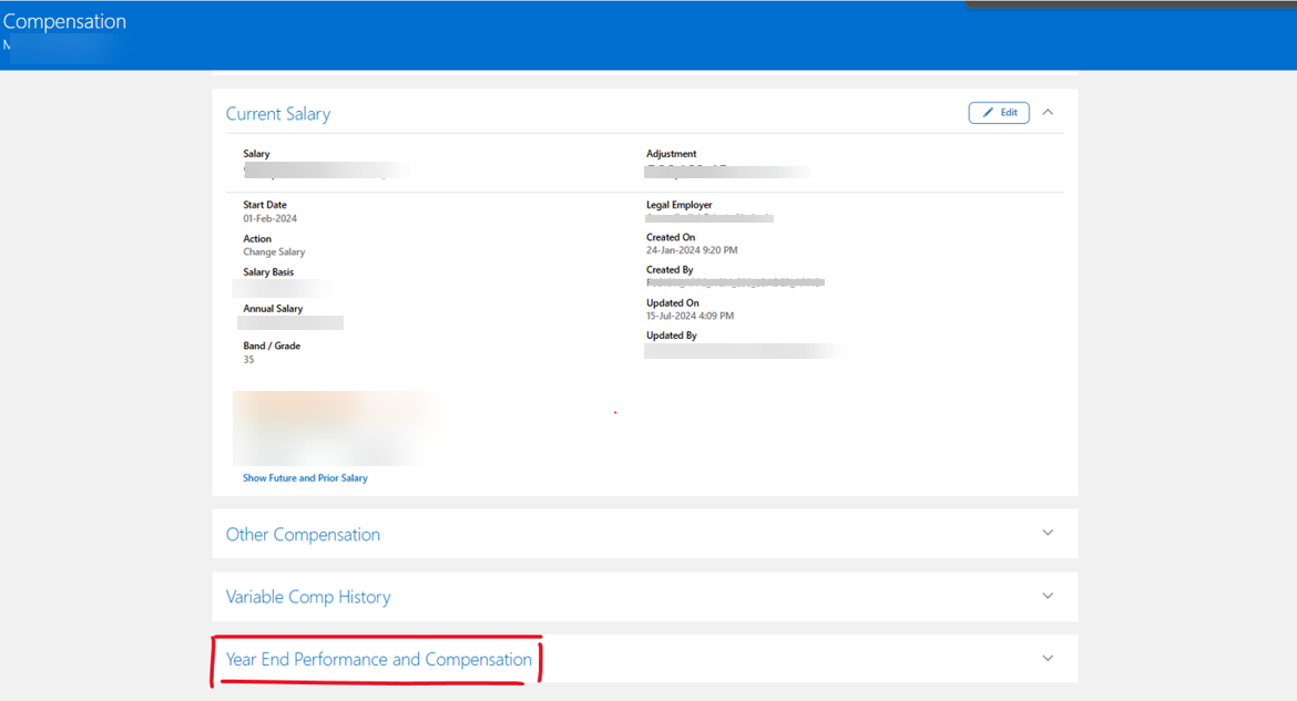 Compensation Change Statement Section Not Visible in Redwood UI — Cloud Customer Connect