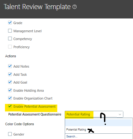 23A Potential Assessment doesn't pull into Talent Review template ...