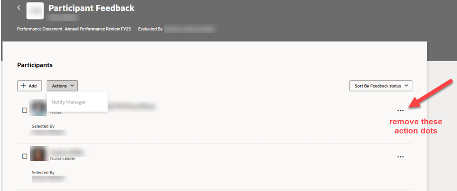 Hide action dots from EE’s on Participant Feedback page — Cloud ...
