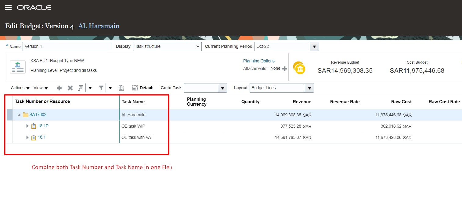 Combine both Task Number and Task Name in one Field — Cloud Customer ...