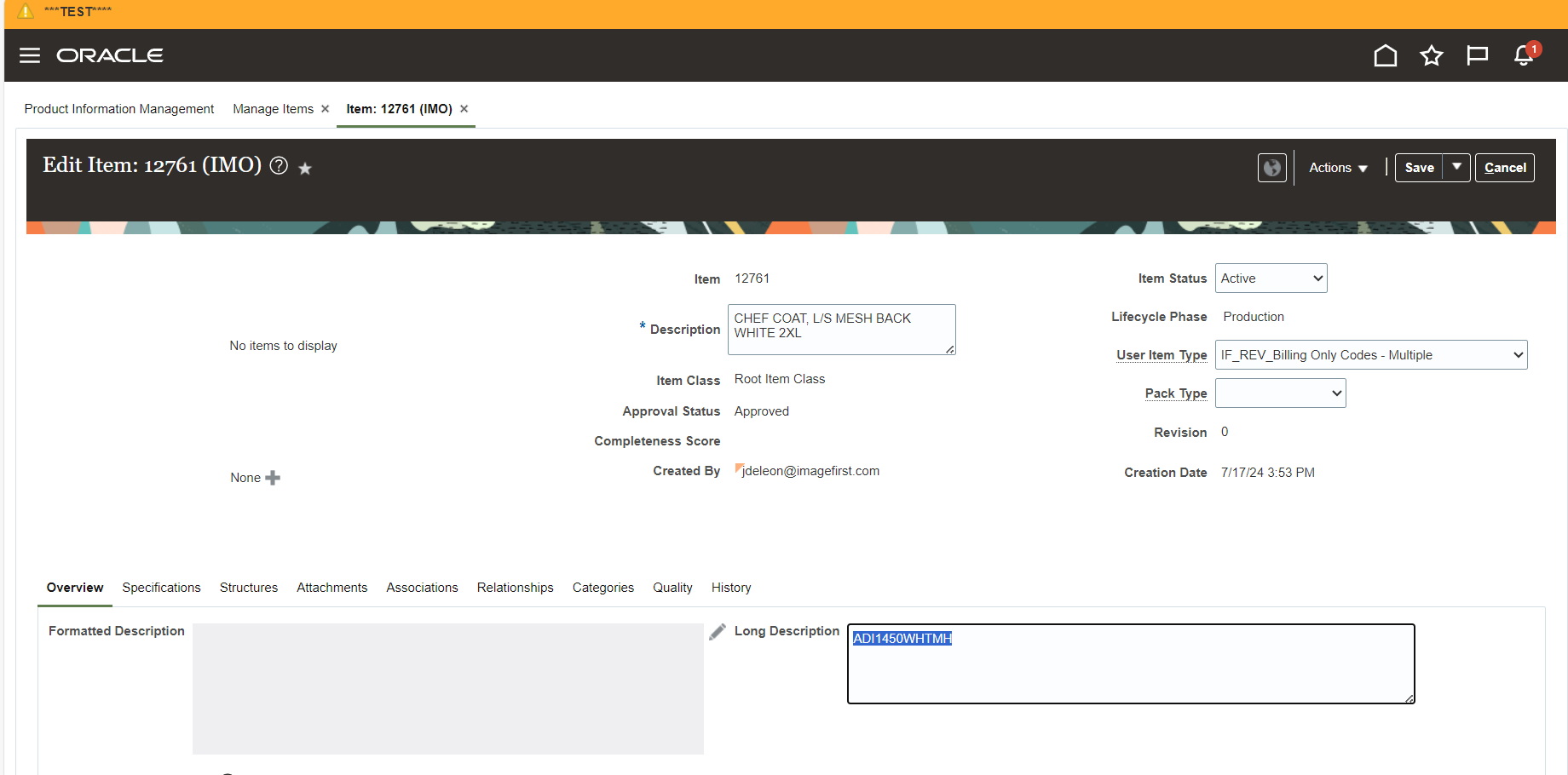 Unable To Find An Item In Rssp Using Long Description — Cloud Customer Connect
