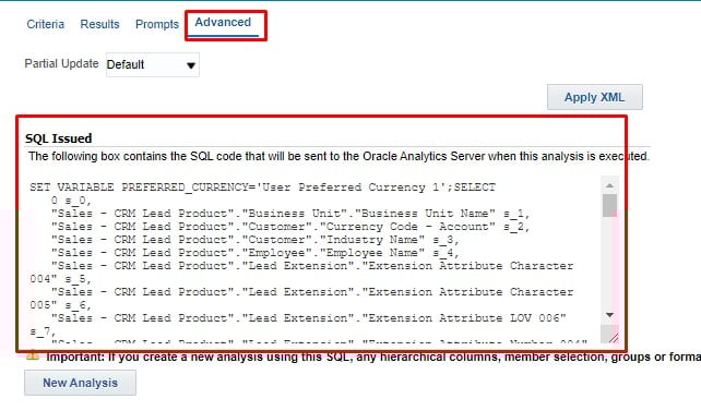 How to get the SQL of a report made through Subject Areas — Cloud ...