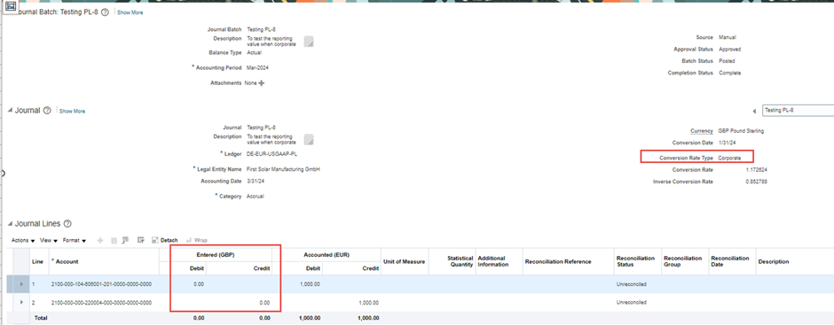 How is the conversion logic from primary ledger to reporting ledger ...