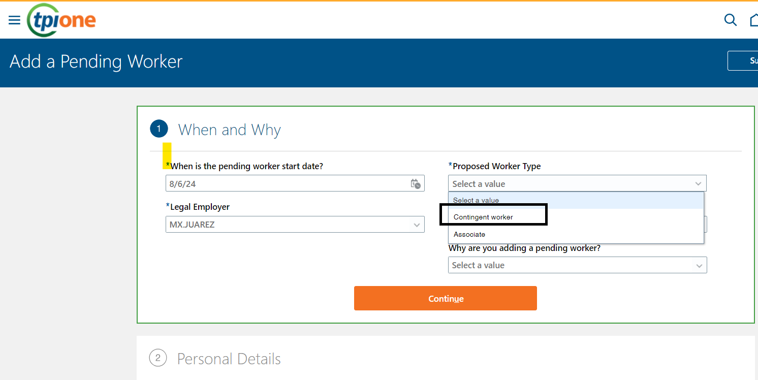 Unable to Hide List of value for Particular country in Add a pending worker — Cloud Customer Connect