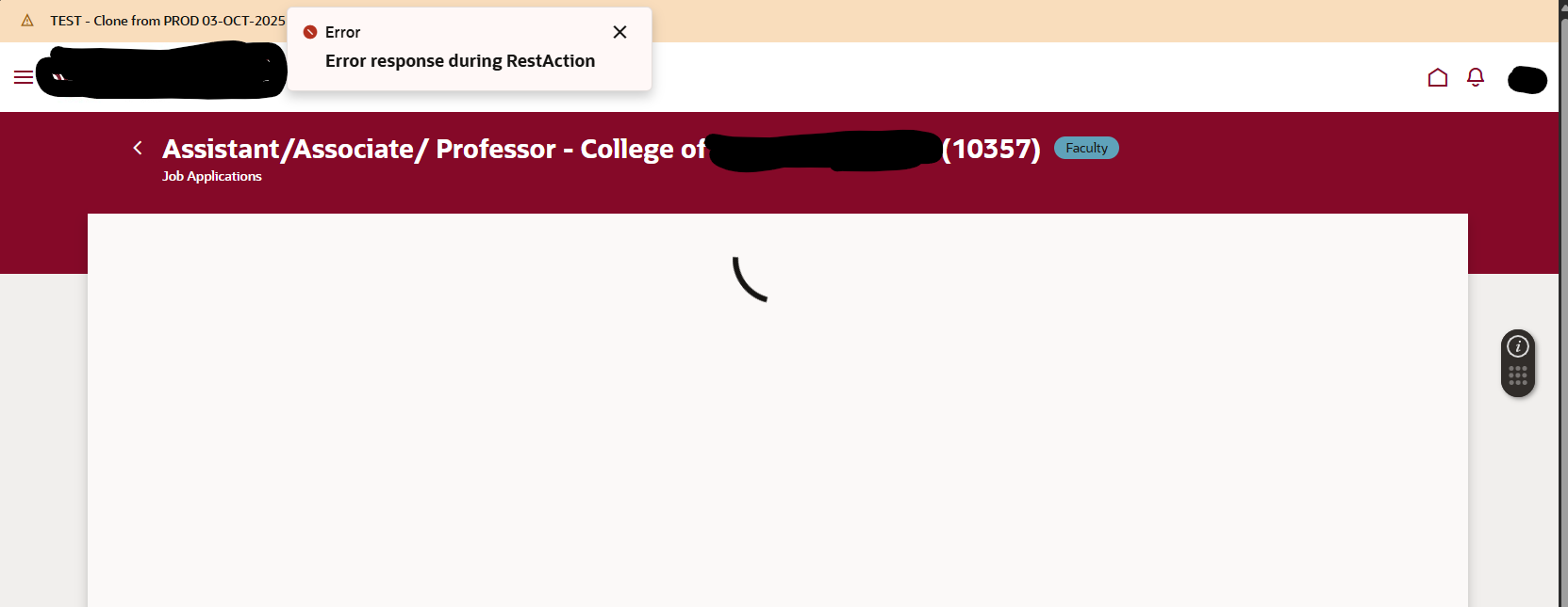 Unable To See The Job Applications Of Only Few Requisitions — Cloud Customer Connect