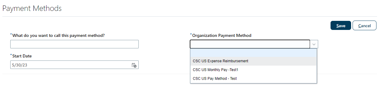 How to make the Organization Payment Method Field appear in Employee's ...