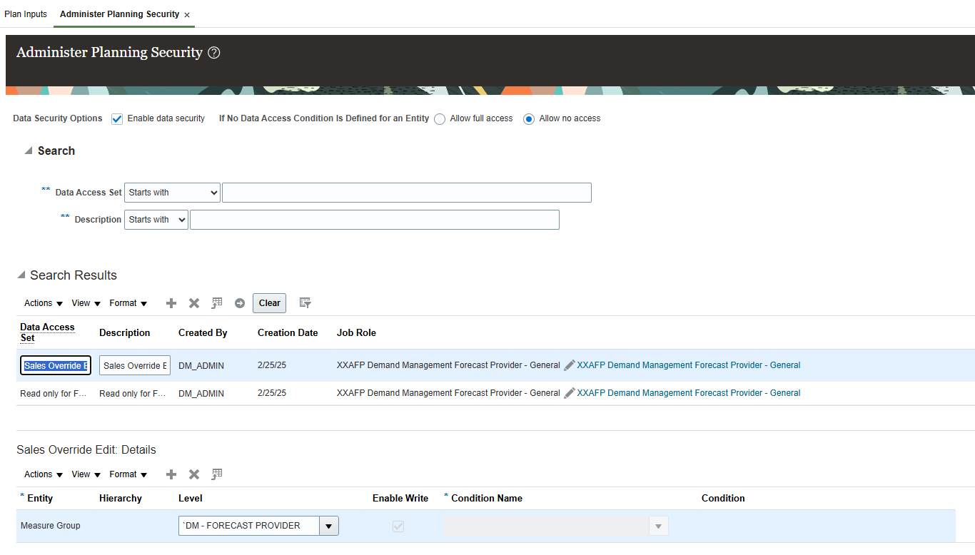 Measure-group based Data Access Sets — Cloud Customer Connect