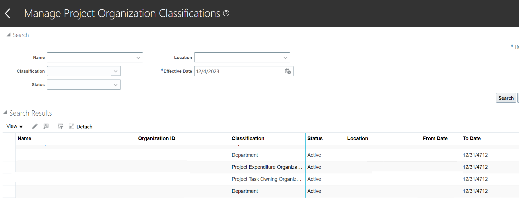 Which projects table that stores project org classifications? — Cloud ...