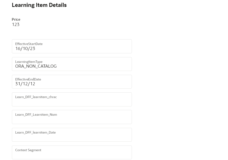 How to hide Learning Item Details DFF using Visual Builder — Cloud ...