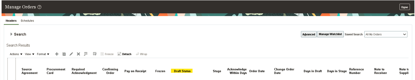 Need to know in which table the Draft Status of Purchase order is found ...