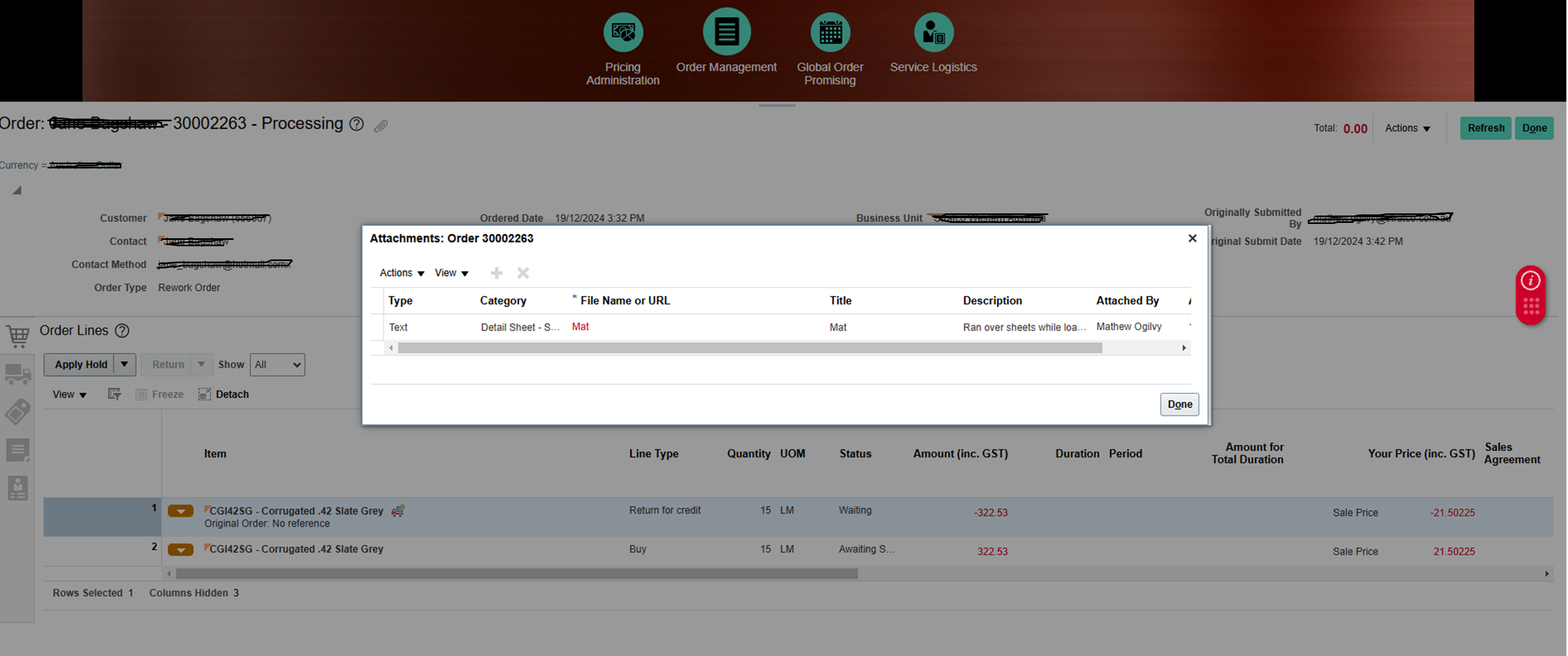 Fusion table for the attachment information — Cloud Customer Connect
