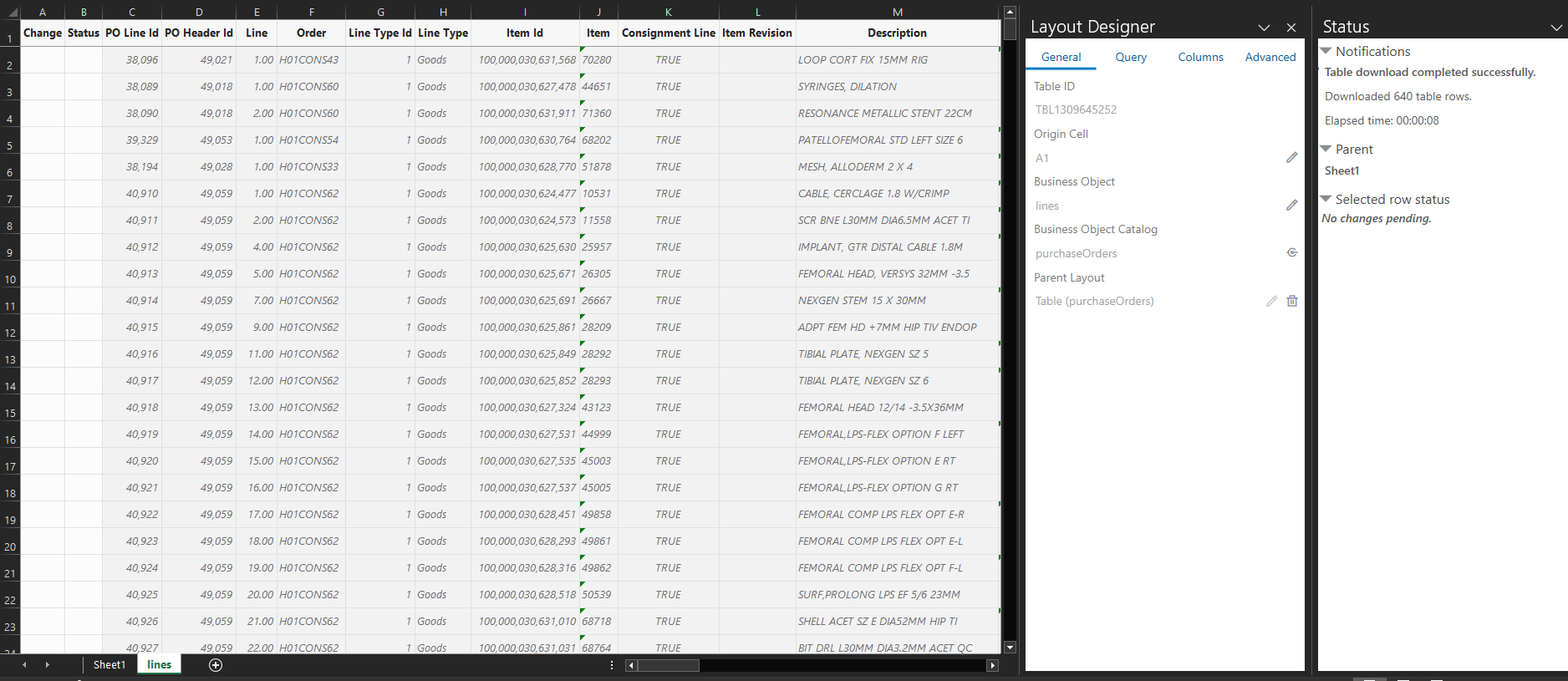 REST API for Close PO Line — Cloud Customer Connect