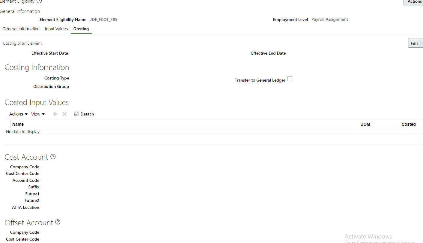 While Loading Costing Details On Element Eligibility Using Hdl As Follows — Cloud Customer Connect