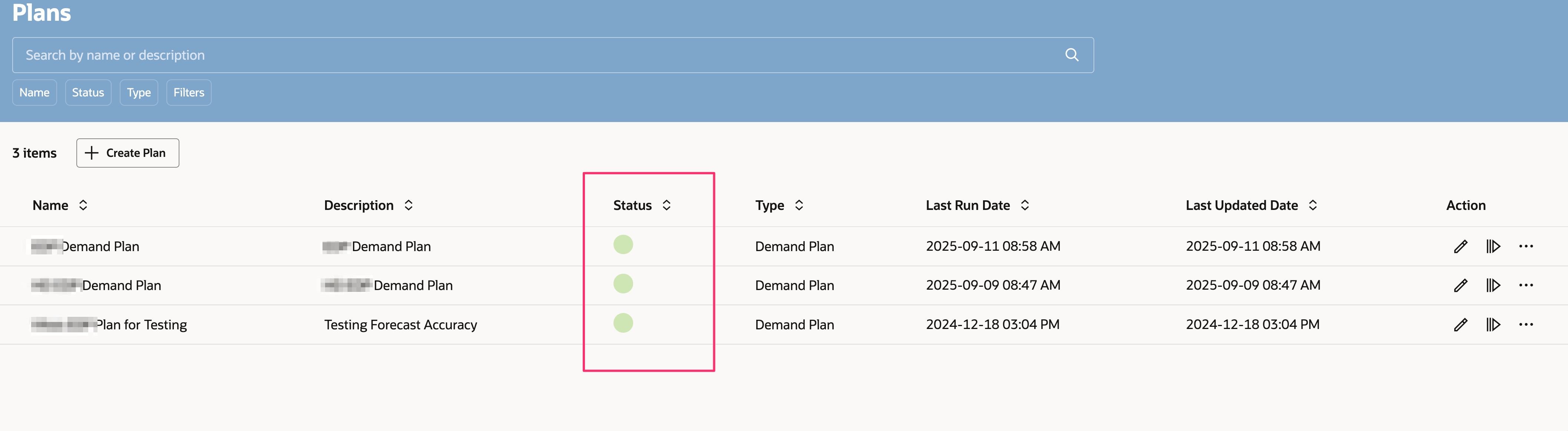 Plan Processing Status is not available in Redwood SCP Module — Cloud ...
