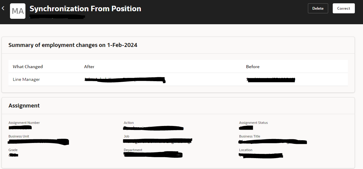 Redwood Missing Fields In Assignment Section On Employment Info Page — Cloud Customer Connect