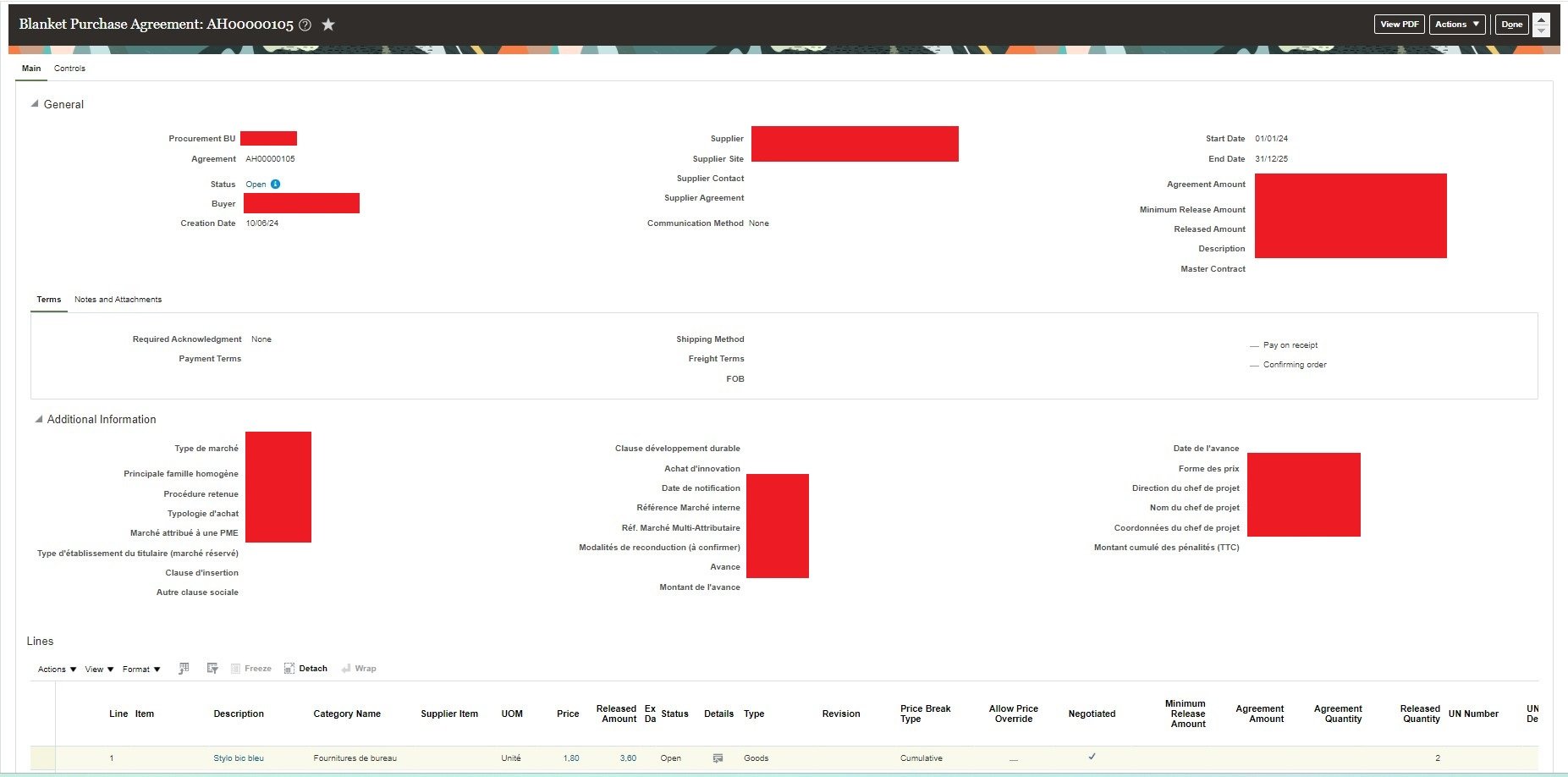 Incorrect document style - Blanket Purchase Agreement transformation to ...