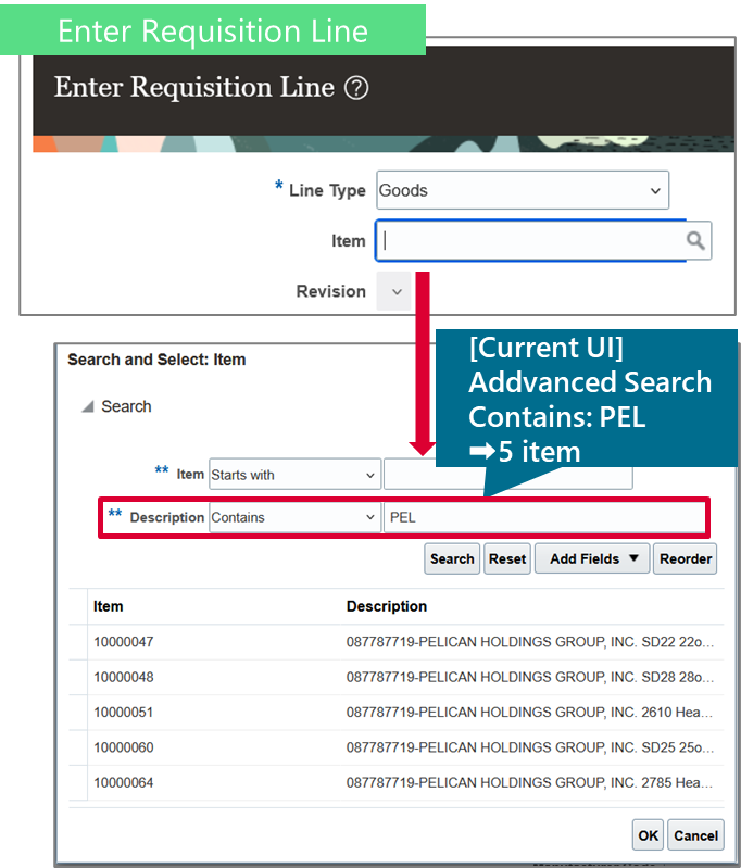 Rssp Inconsistent Item Search Behavior In Enter Requisition Line — Cloud Customer Connect