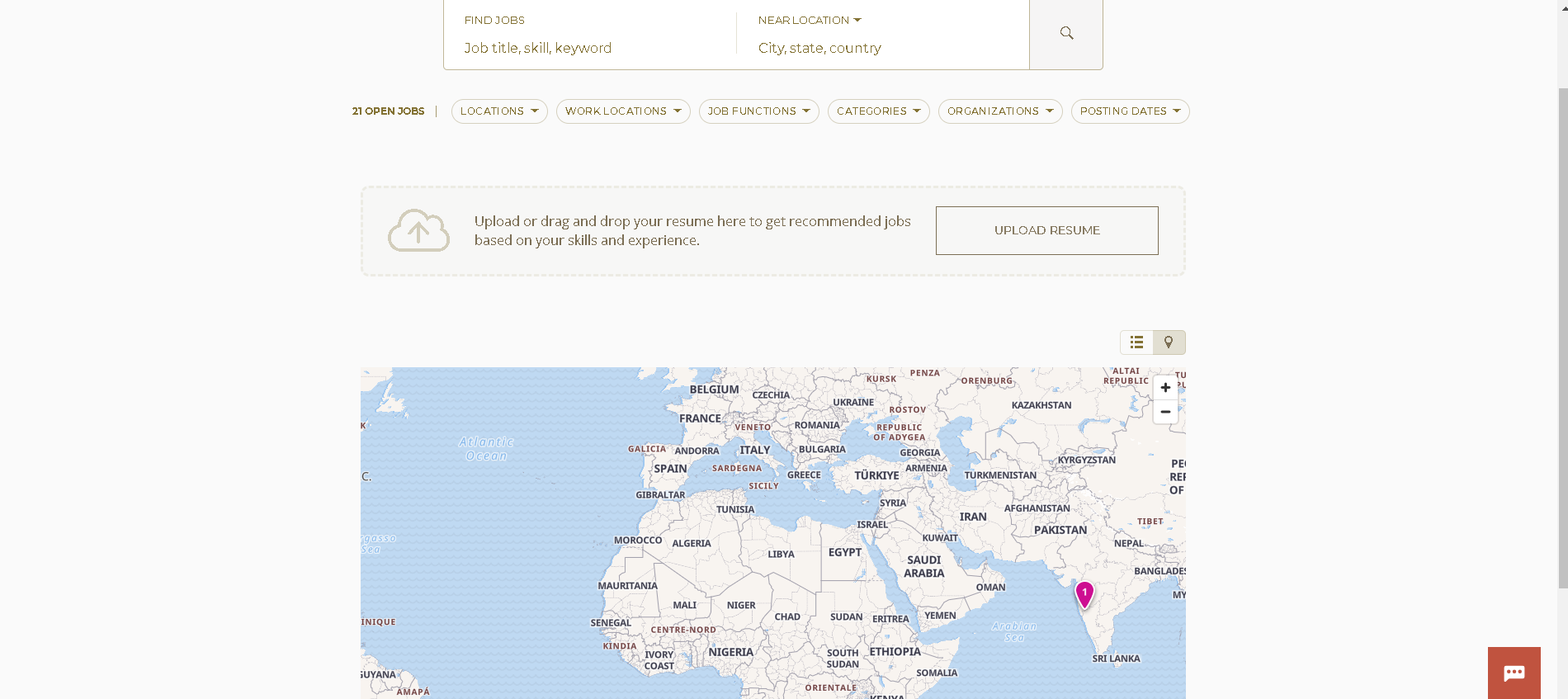 We are currently experiencing difficulty retrieving the primary locations on the Career site ...