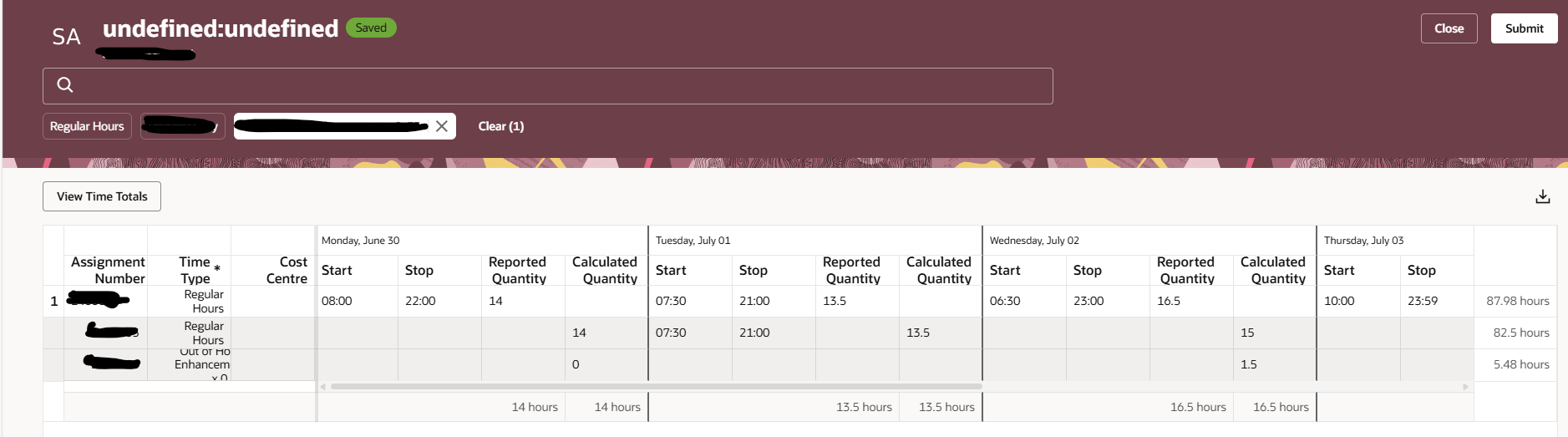 OTL FUSION: View Calculated time — Cloud Customer Connect