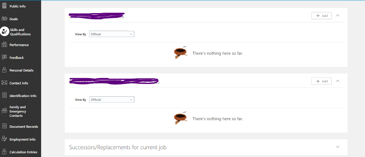 Hr User Is Not Able To See All The Sections Under The Skills And Qualification Tab Of An