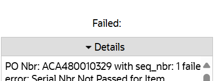 bulk PO receipt in WMS — Cloud Customer Connect