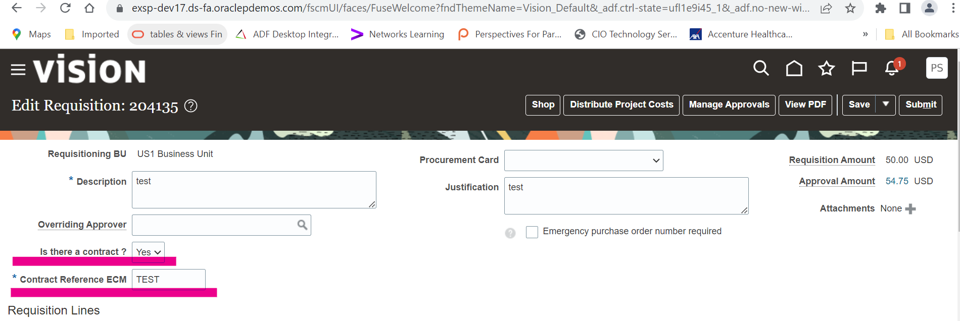 Responsive Self Service Procurement Application How To Display Header Dff — Cloud Customer Connect
