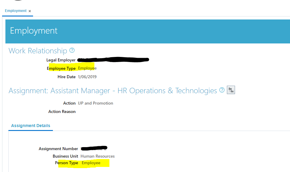Difference between Employee type and Person type — Cloud Customer Connect