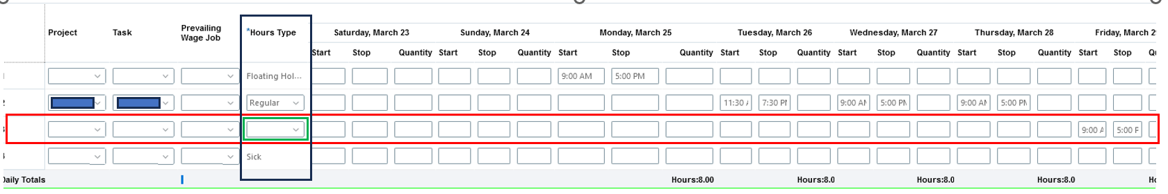 Problem with Time entry via Webclock as Hour types not captured but ...