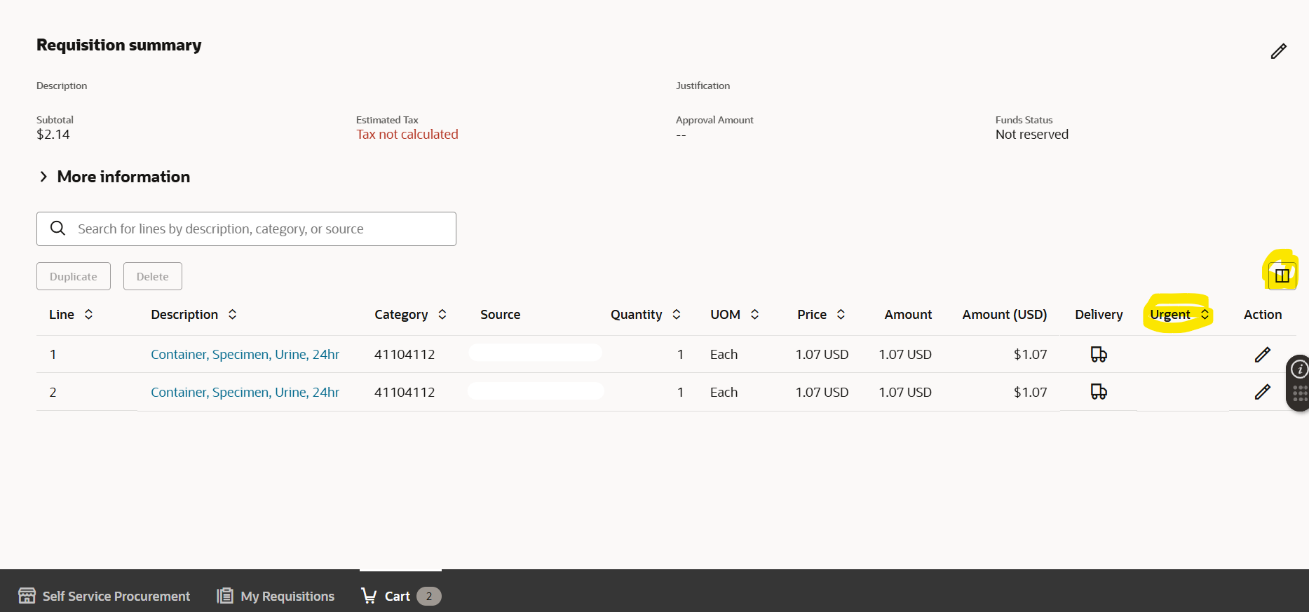 How to hide urgent field on the requisition line level — Cloud Customer ...