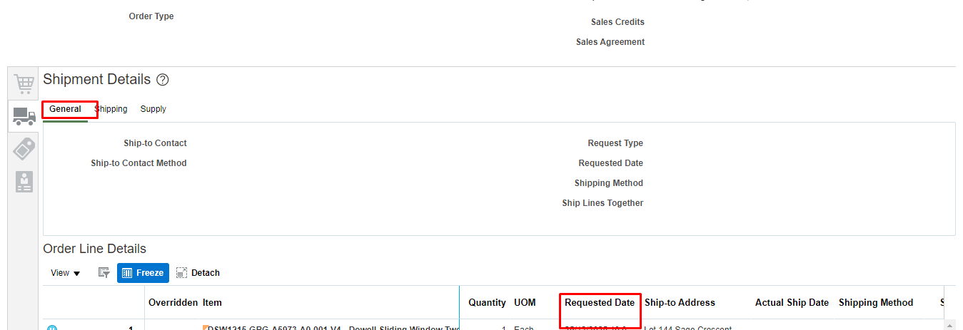How to update the Requested date without creating the sales order ...