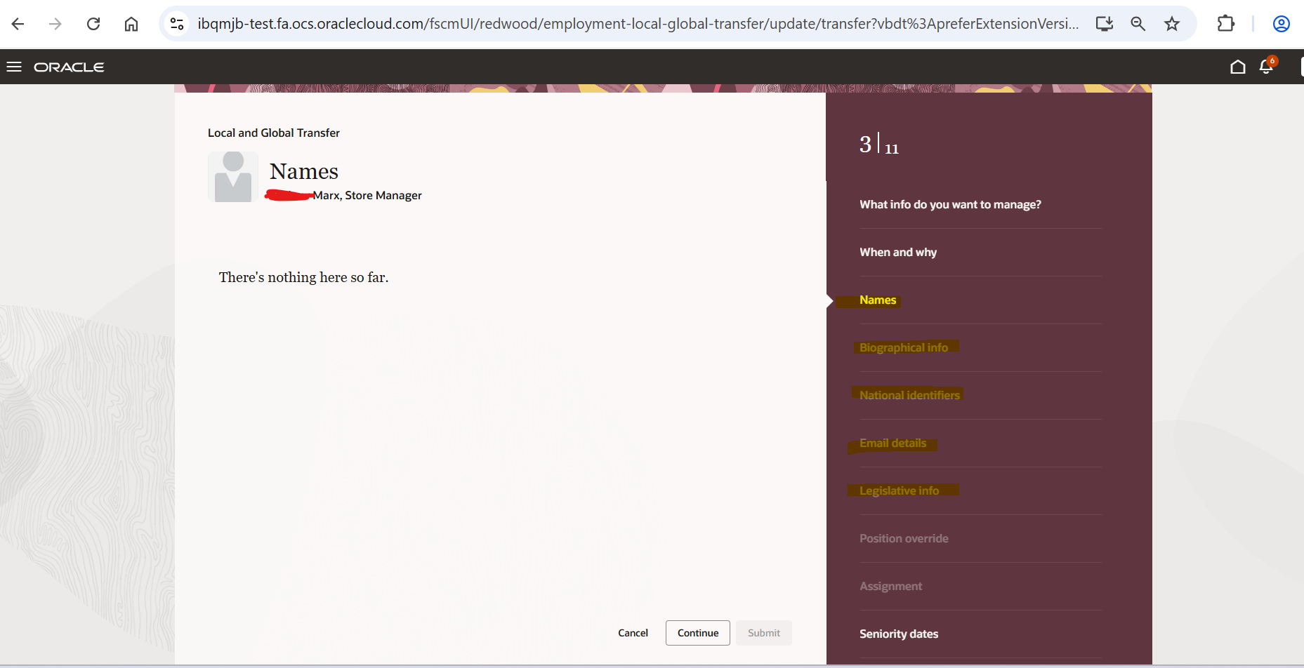 Redwood - Local and global transfer after 23B getting extra pages while performing transaction ...