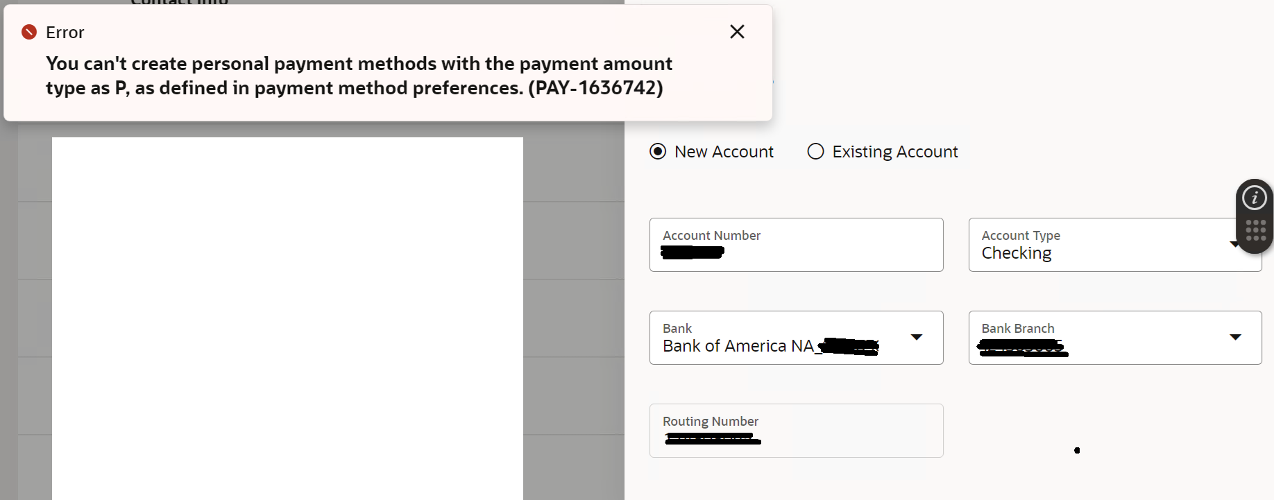 Personal Payment Method Update using ESS — Cloud Customer Connect
