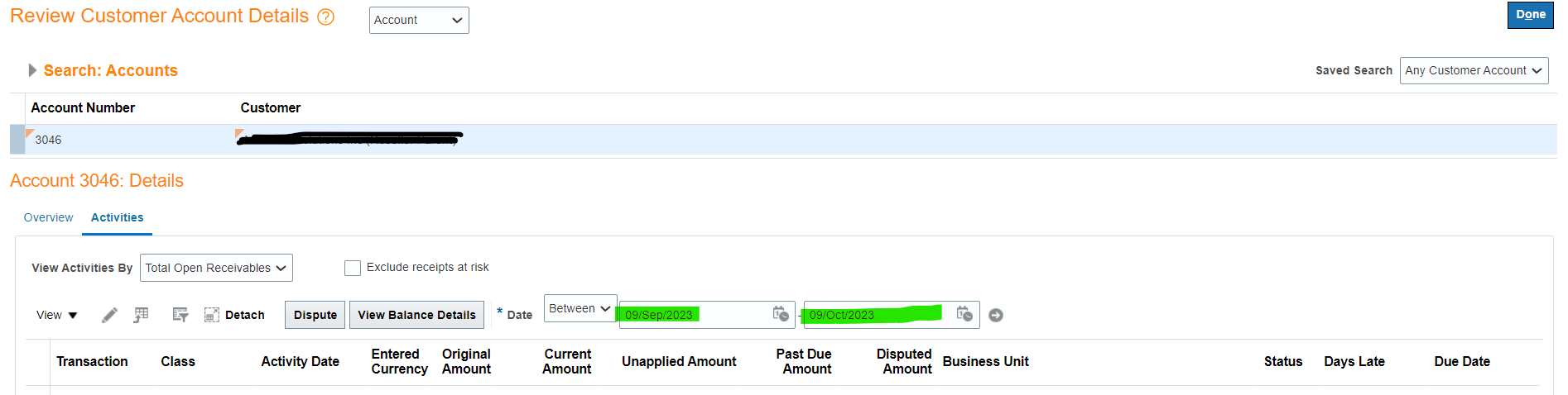 How to change the due date permanently in review customer account — Cloud Customer Connect