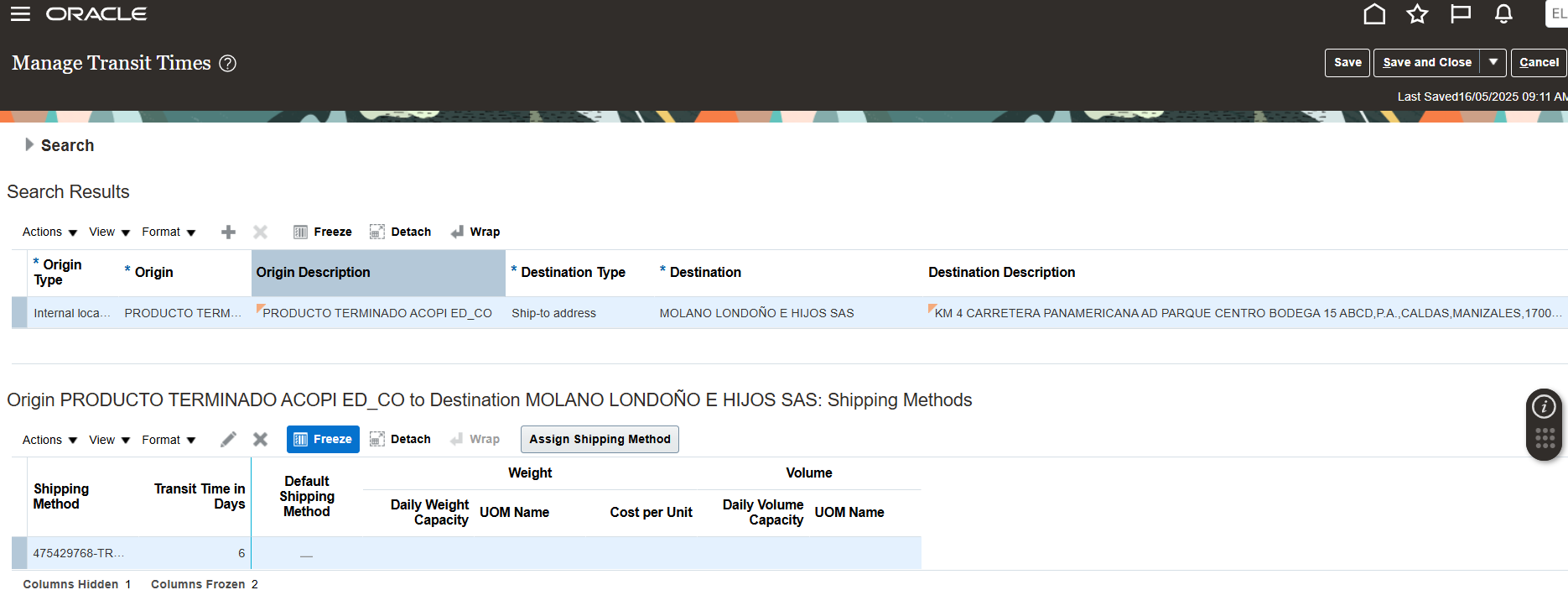 How to show Transit Times in OM Sales Orders ? — Cloud Customer Connect