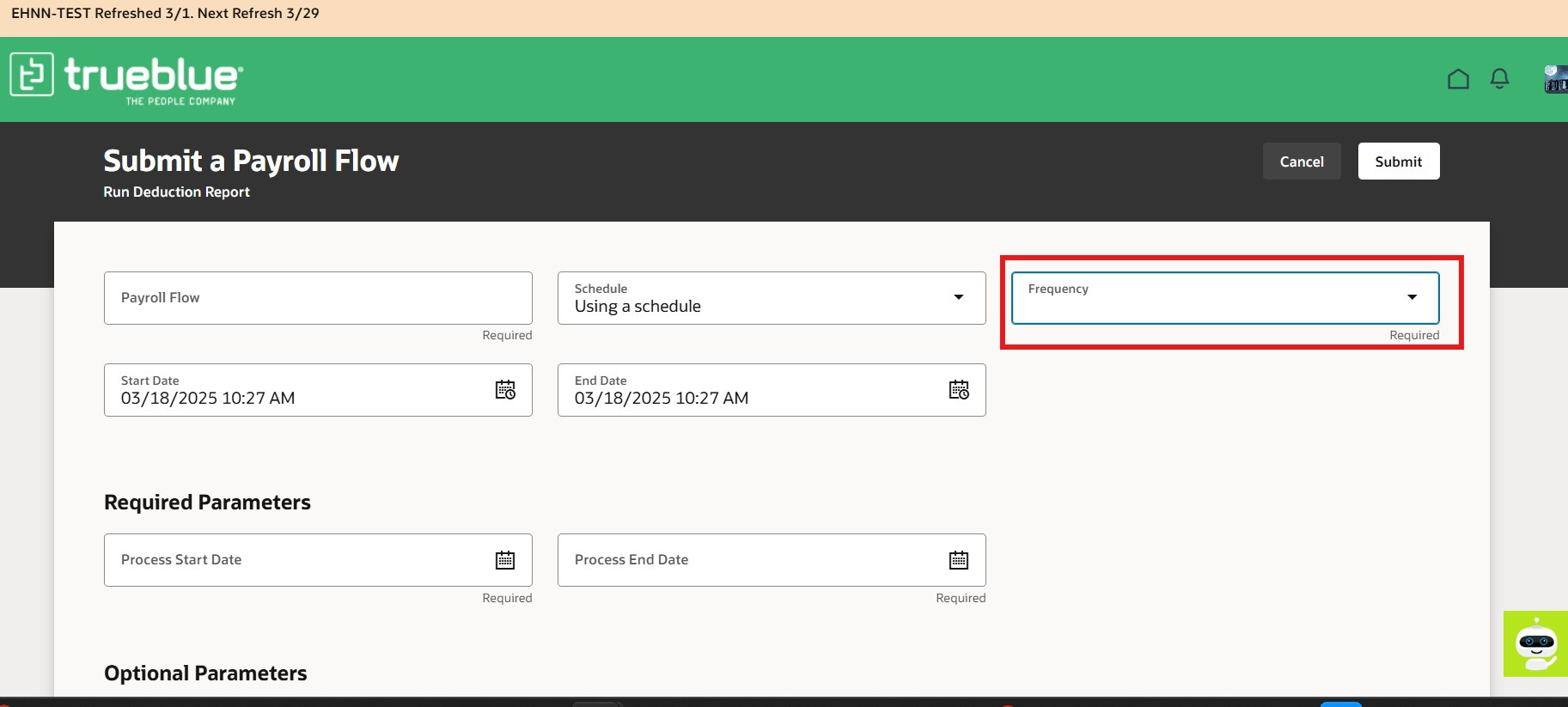 Custom Roles Are Not Showing Frequency When Submitting A Payroll Flow In Redwood Ui — Cloud