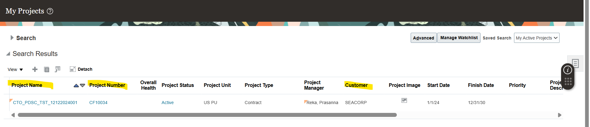 In Table Does The Customer Name Related To A Project In Stored — Cloud Customer Connect
