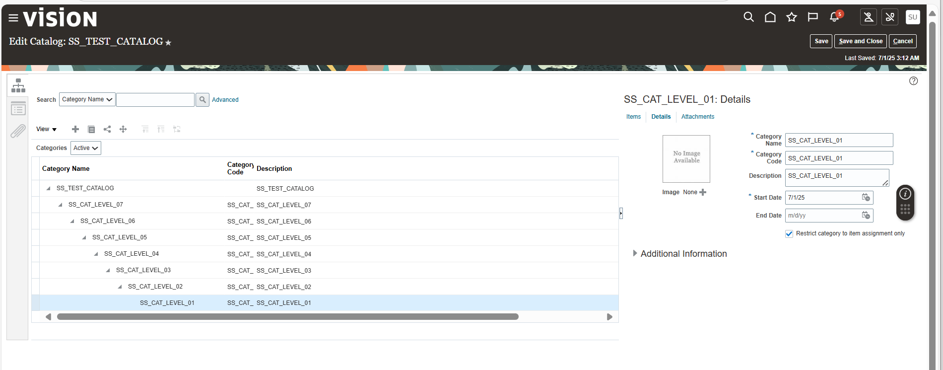 "Restrict category to item assignment only", feature with example — Cloud Customer Connect