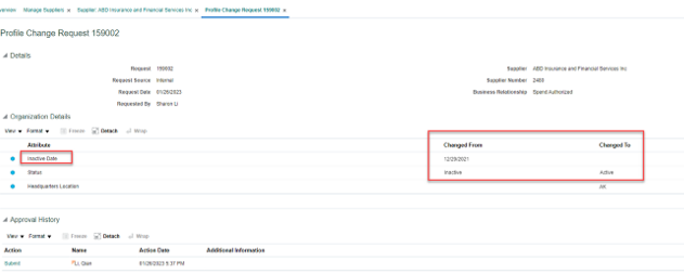 SQL How to identify when a supplier in Oracle is changed from inactive ...