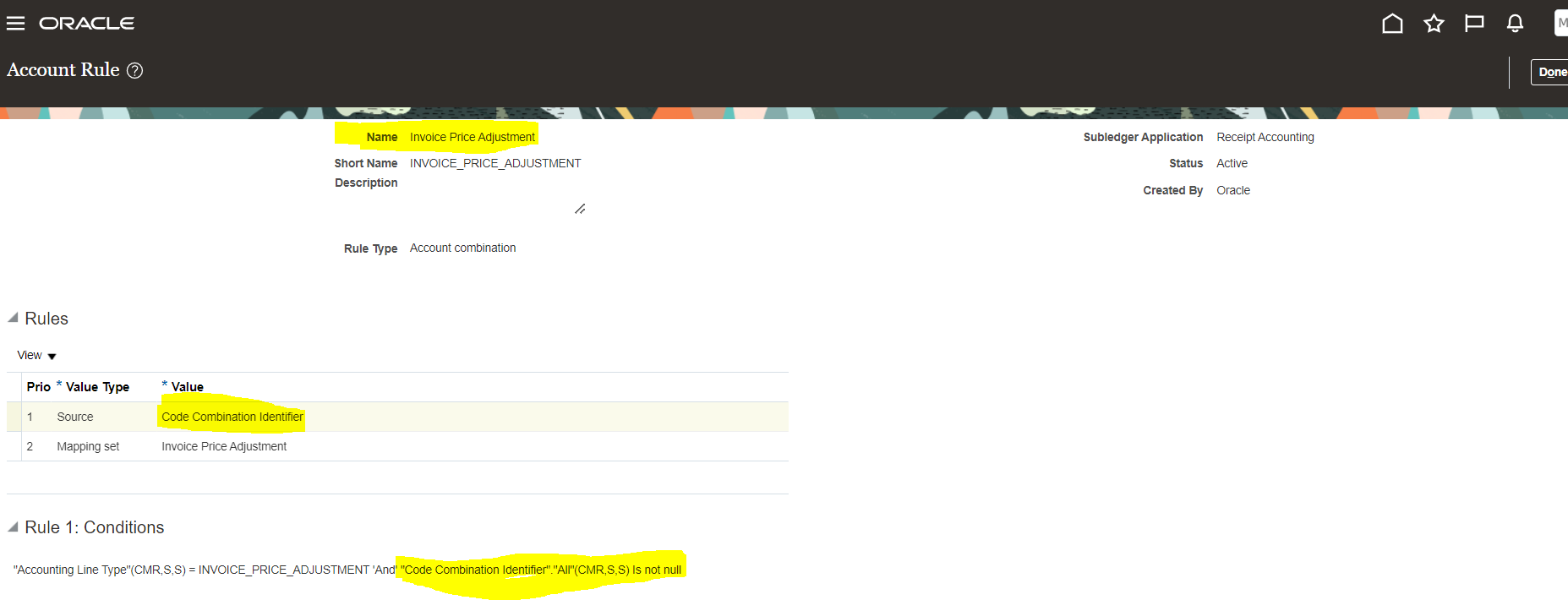 What is the condition mentioned in Invoice Price Variance accounting rule — Cloud Customer Connect
