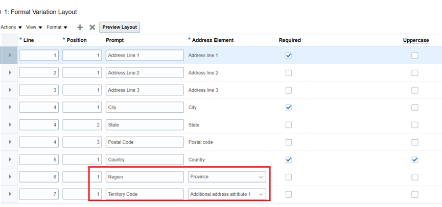 Manage geographies how can we add List of values to added address ...